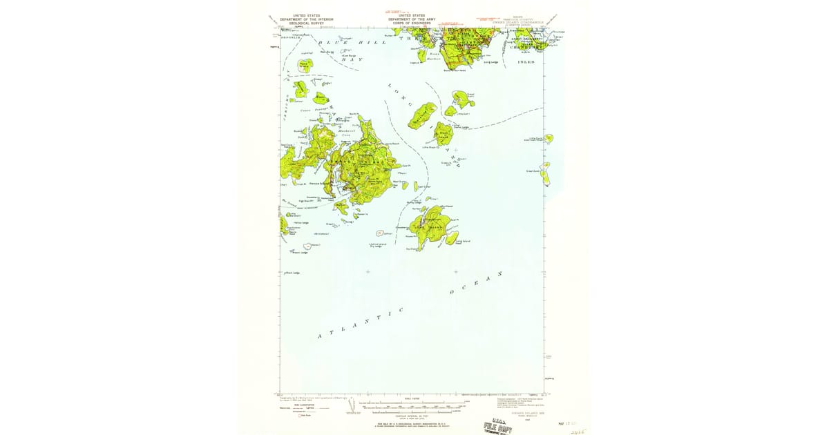 1943 Map of Swans Island, Hancock County, ME — High-Res | Pastmaps