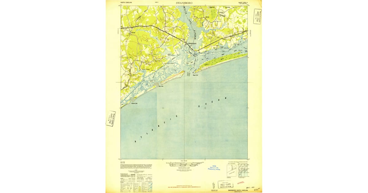 1948 Map of Swansboro, NC — High-Res | Pastmaps