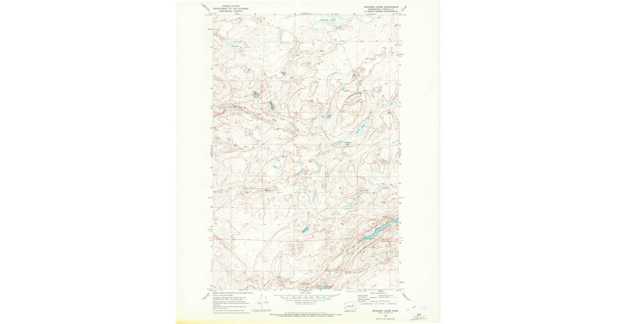 1969 Map of Swanson Lakes, Lincoln County, WA — High-Res | Pastmaps