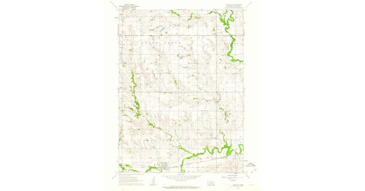 1961 Map of Swanton, NE — High-Res | Pastmaps