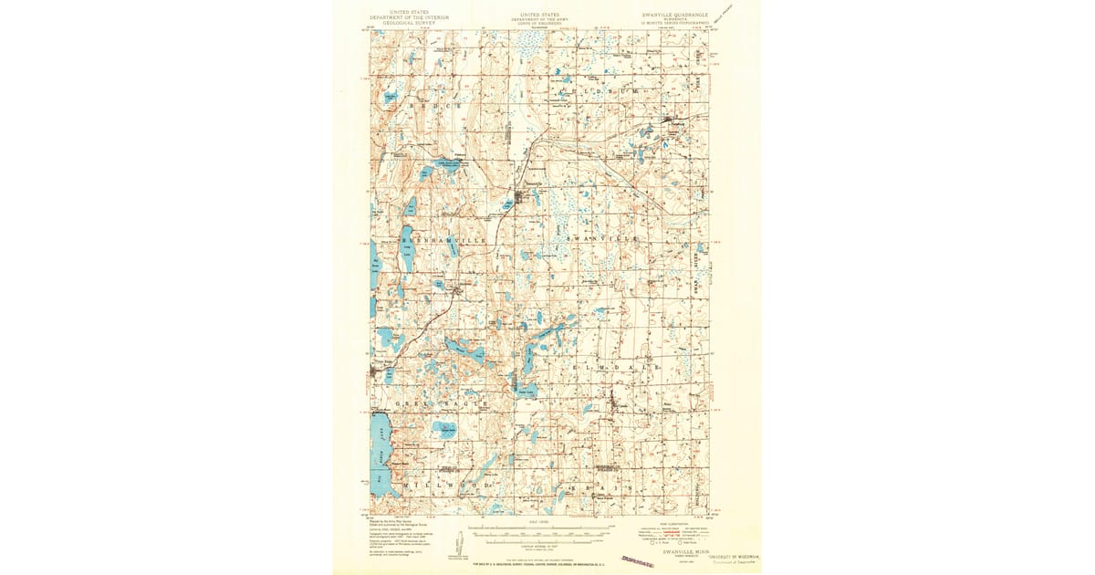 1950 Map of Swanville, MN — High-Res | Pastmaps