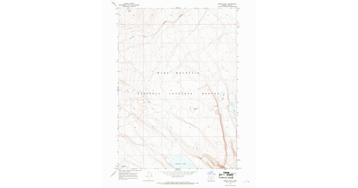 1967 Map of Swede Knoll, Lake County, OR — High-Res | Pastmaps