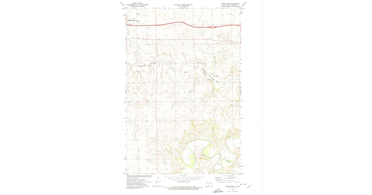 1972 Map of Sweet Briar, Morton County, ND — High-Res | Pastmaps