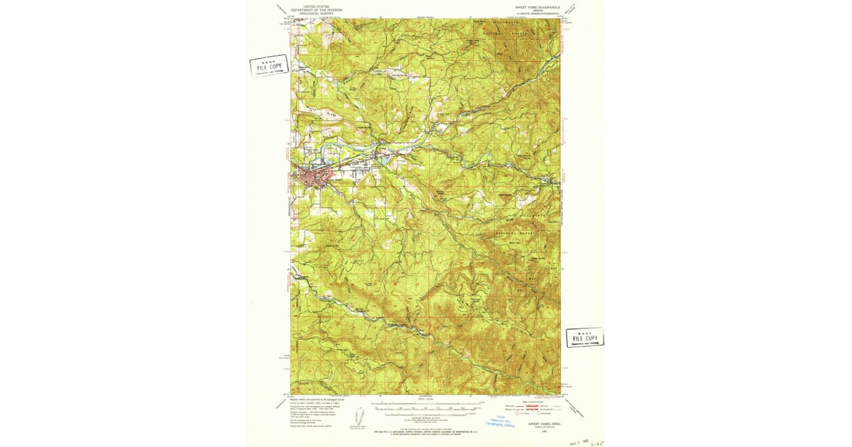 1951 Map of Sweet Home, OR — High-Res | Pastmaps