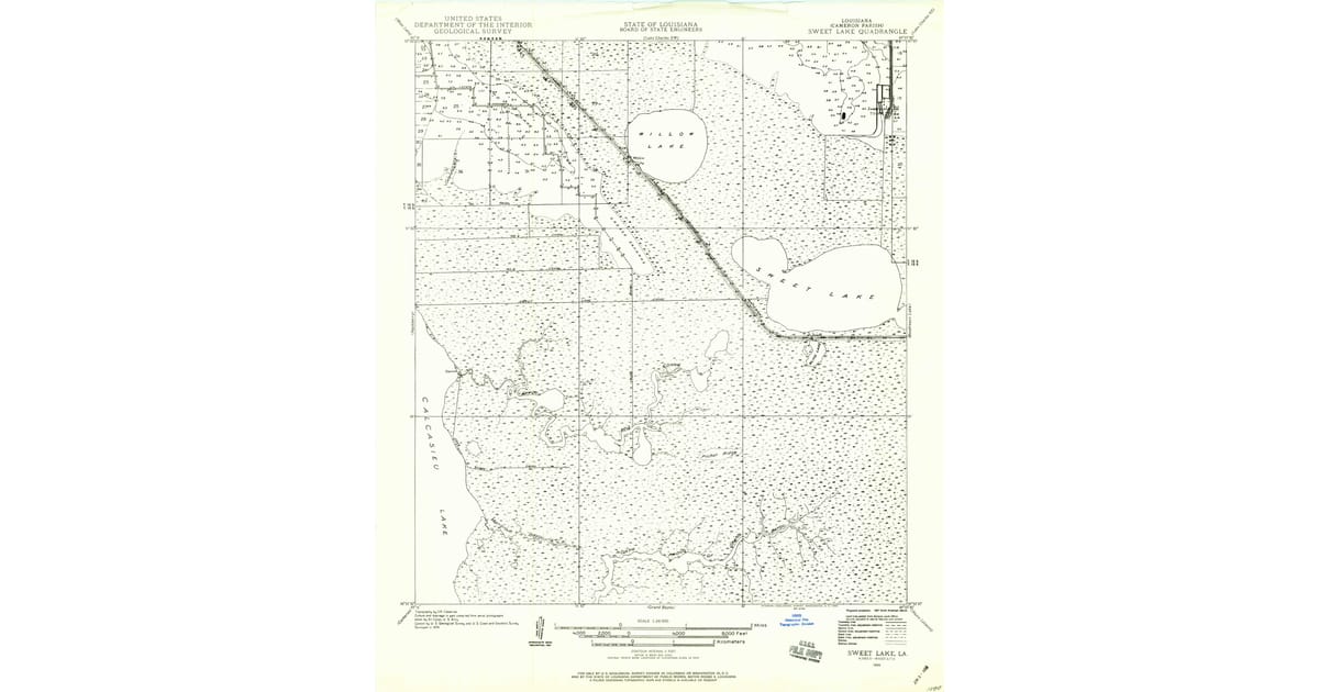 1934 Map of Sweet Lake, Cameron Parish, LA — High-Res | Pastmaps