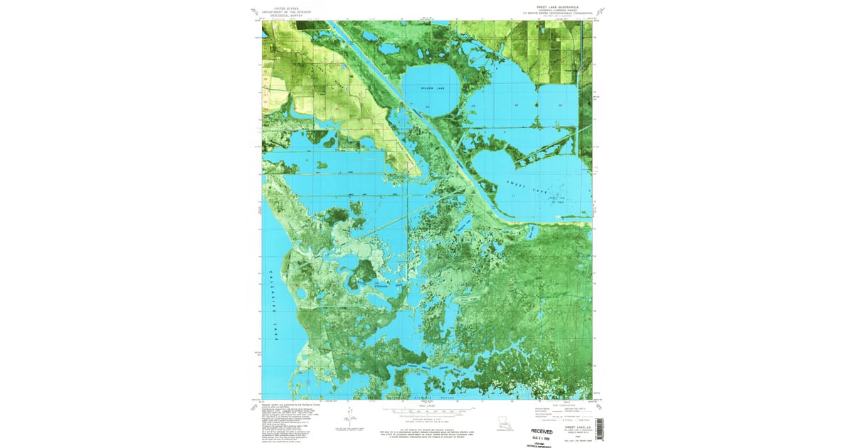 1982 Map of Sweet Lake, Cameron Parish, LA — High-Res | Pastmaps