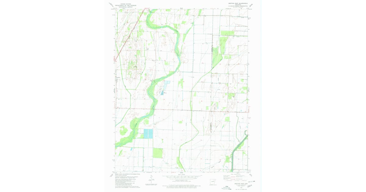 1980 Map of Swifton East, Jackson County, AR — High-Res | Pastmaps