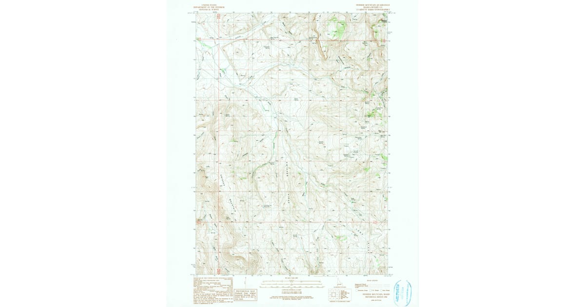 1990 Map of Swisher Mountain, Owyhee County, ID — High-Res | Pastmaps