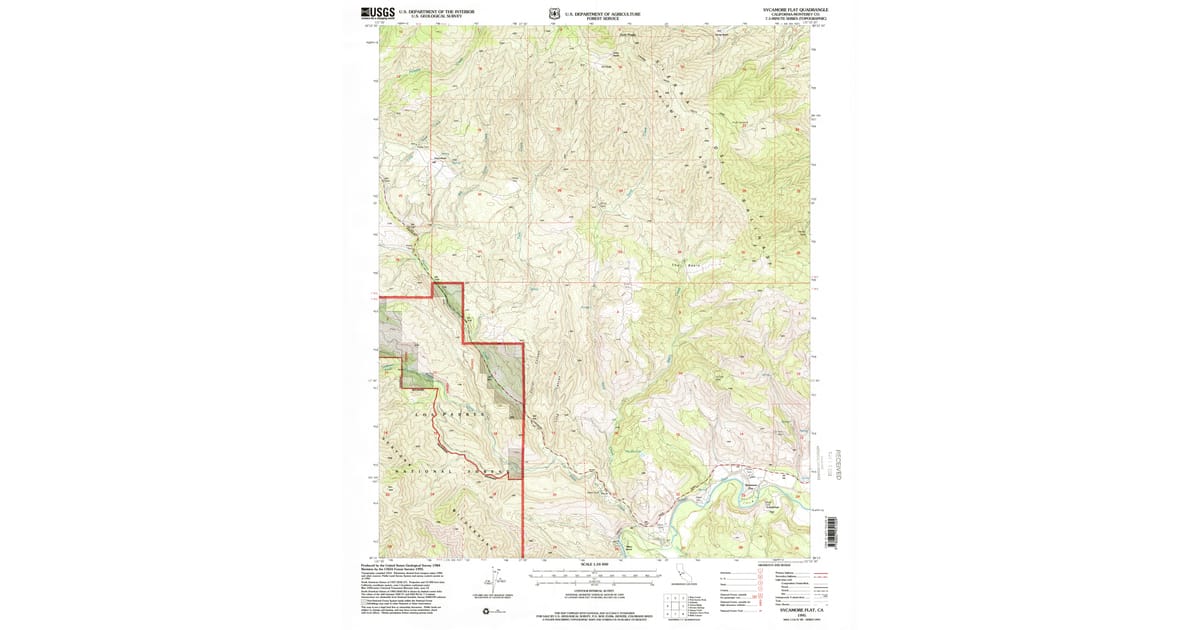 1995 Map of Sycamore Flat, Monterey County, CA — High-Res | Pastmaps
