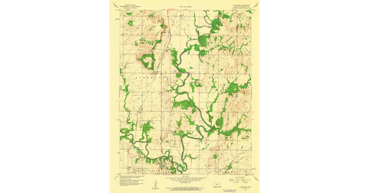 1959 Map of Sycamore, KS — High-Res | Pastmaps