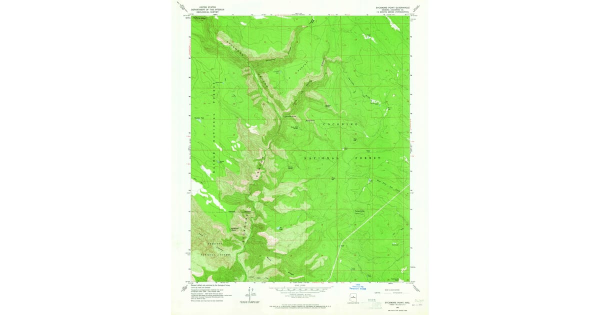 1963 Map of Sycamore Point, Coconino County, AZ — High-Res | Pastmaps