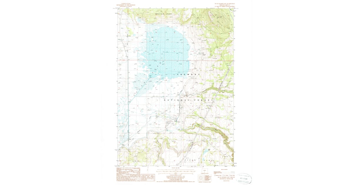 1988 Map of Sycan Marsh East, Lake County, OR — High-Res | Pastmaps