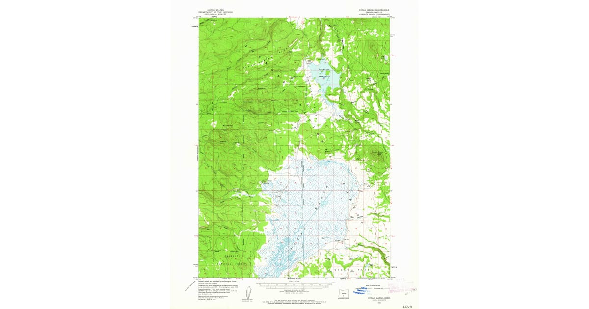 1960 Map of Sycan Marsh, Lake County, OR — High-Res | Pastmaps