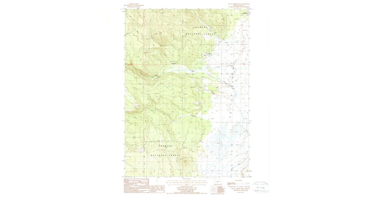 1988 Map of Sycan Marsh West, Lake County, OR — High-Res | Pastmaps
