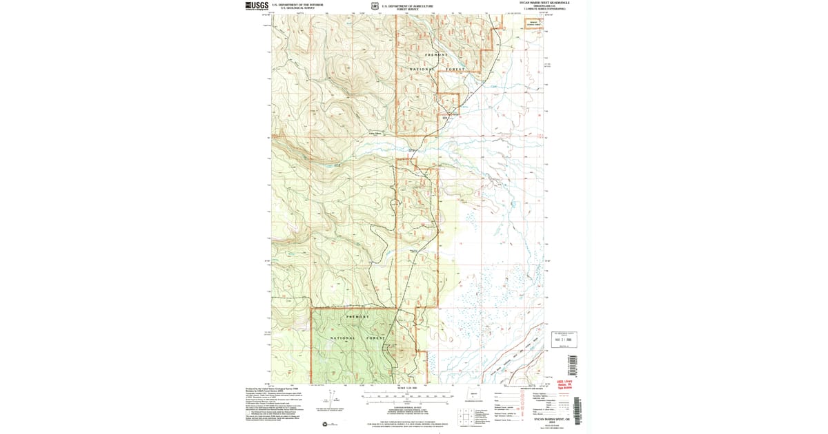 2004 Map of Sycan Marsh West, Lake County, OR — High-Res | Pastmaps