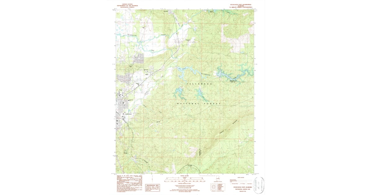 1987 Map of Sylacauga East, Talladega County, AL — High-Res | Pastmaps