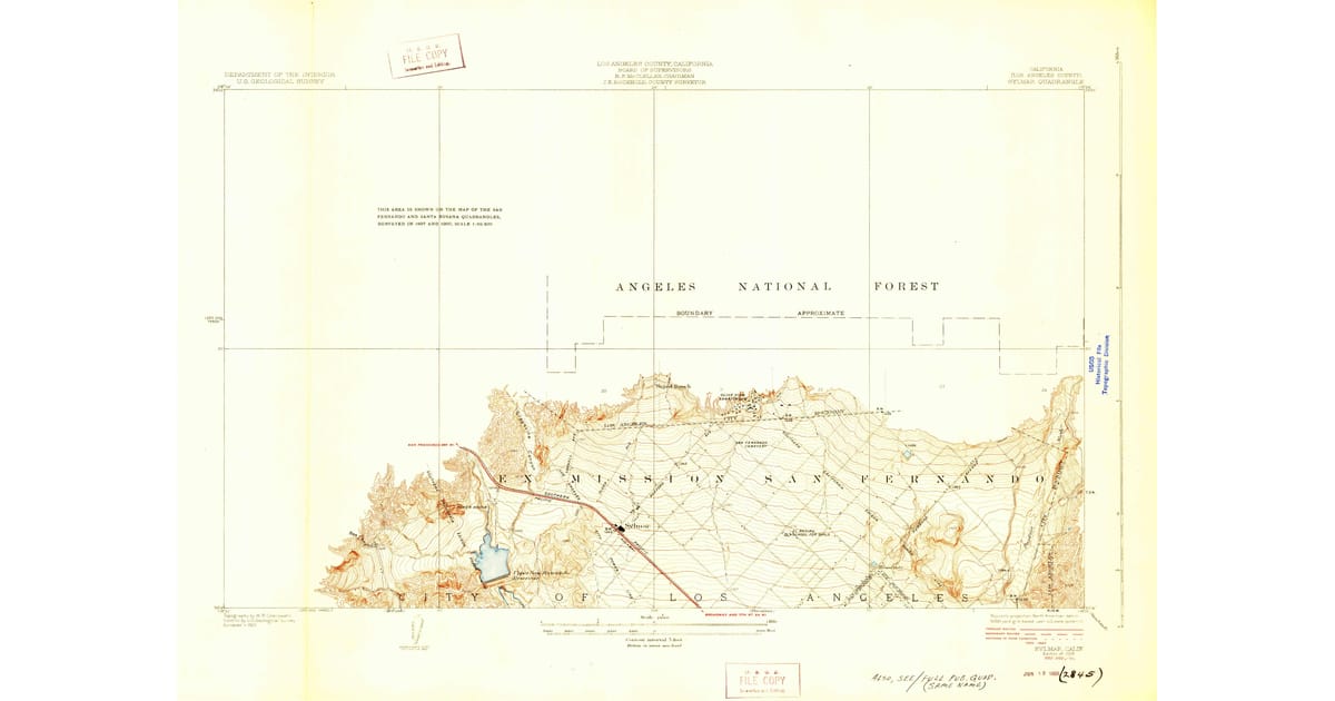 1928 Map of Sylmar, Los Angeles County, CA — High-Res | Pastmaps