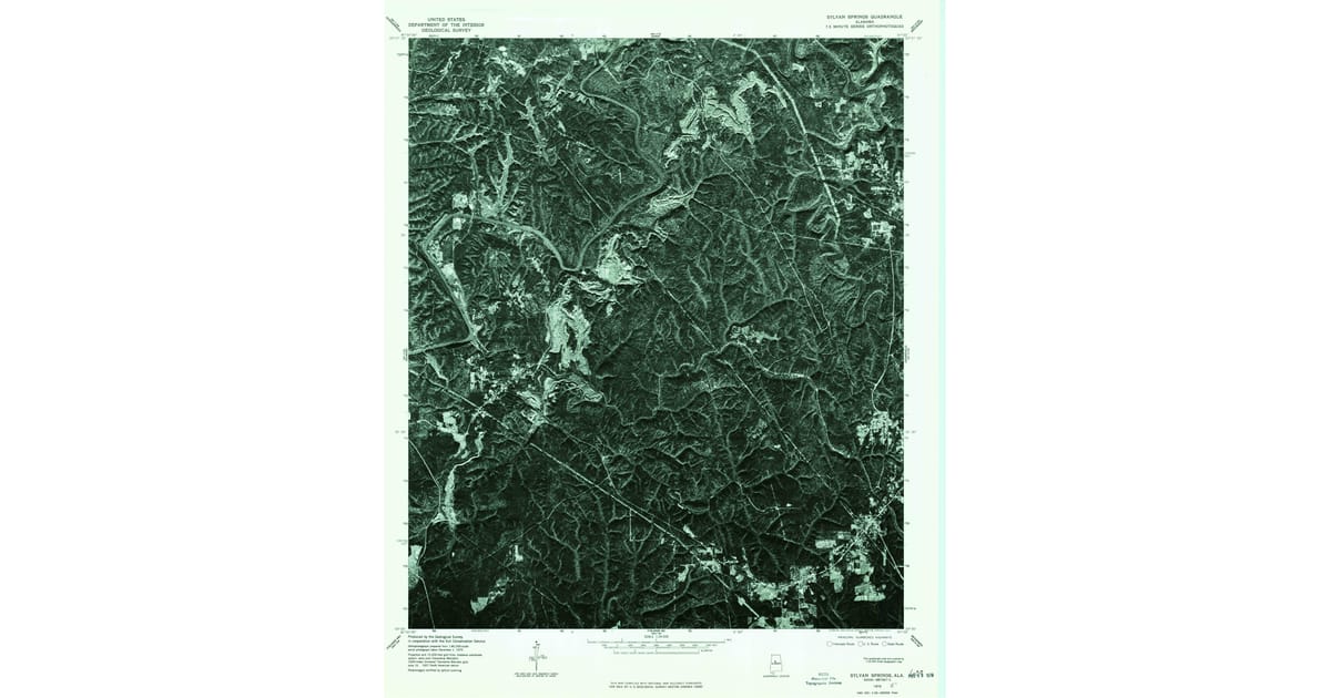 1975 Map of Sylvan Springs, AL — High-Res | Pastmaps