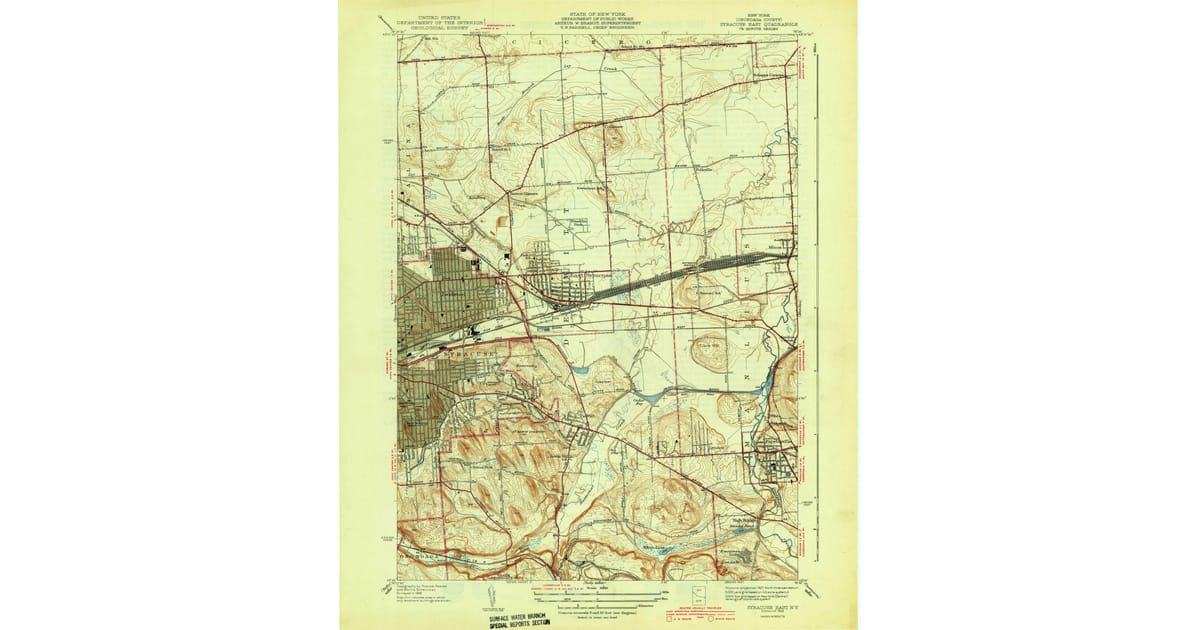 1943 Map of Syracuse East, Onondaga County, NY — High-Res | Pastmaps