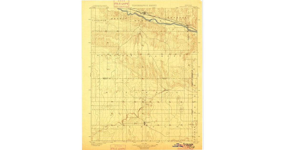 1900 Map of Syracuse, KS — High-Res | Pastmaps