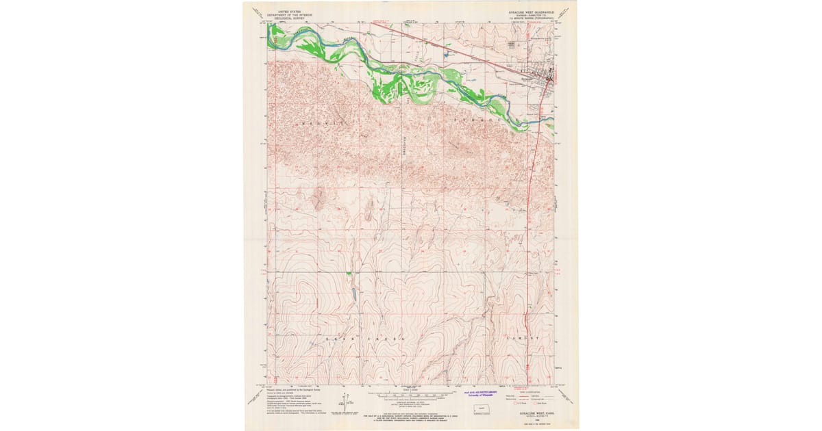 1966 Map of Syracuse West, Hamilton County, KS — High-Res | Pastmaps