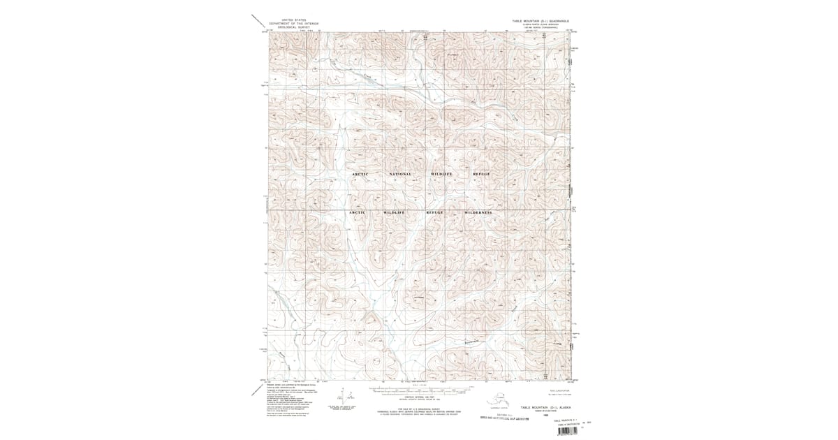 1983 Map of Table Mountain D-1, North Slope Borough, AK — High-Res ...