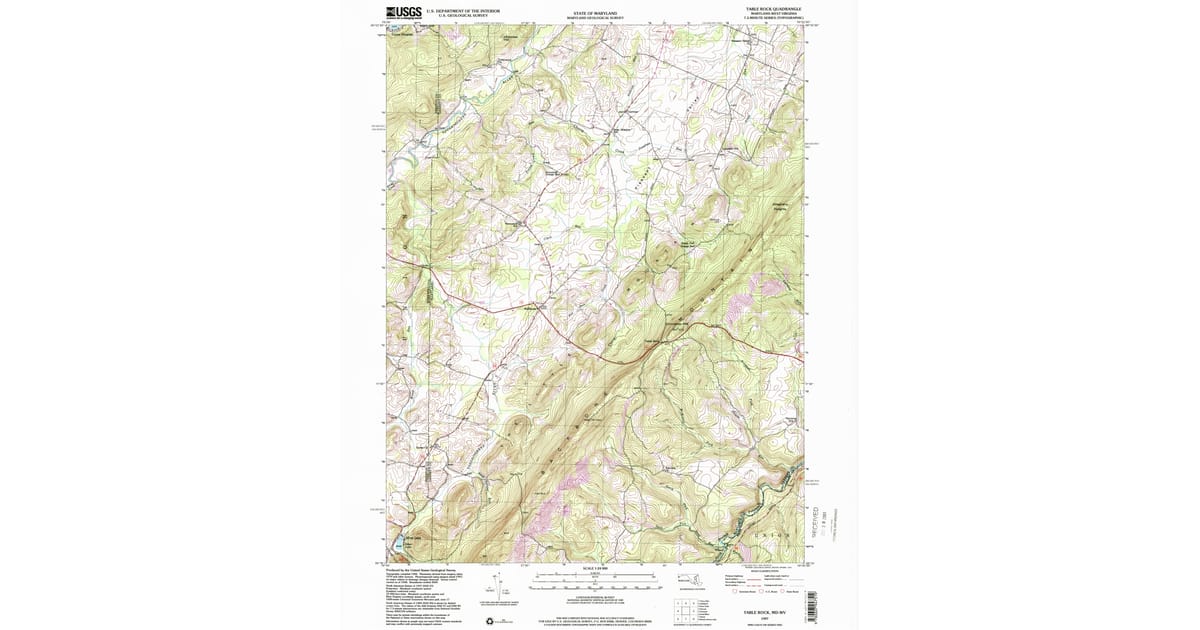 1997 Map of Table Rock, Garrett County, MD — High-Res | Pastmaps