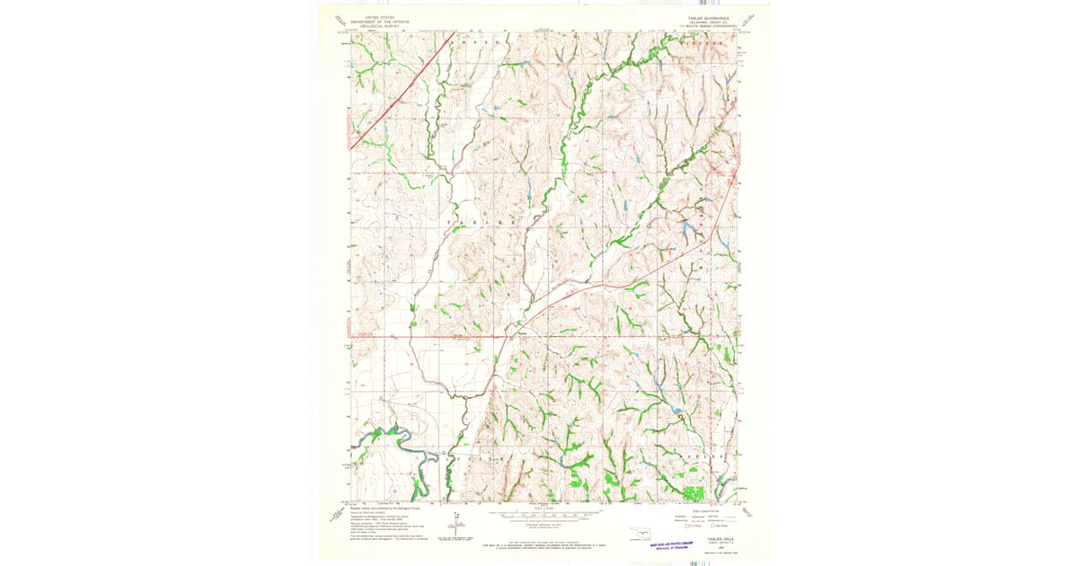 1966 Map of Tabler, Grady County, OK — High-Res | Pastmaps