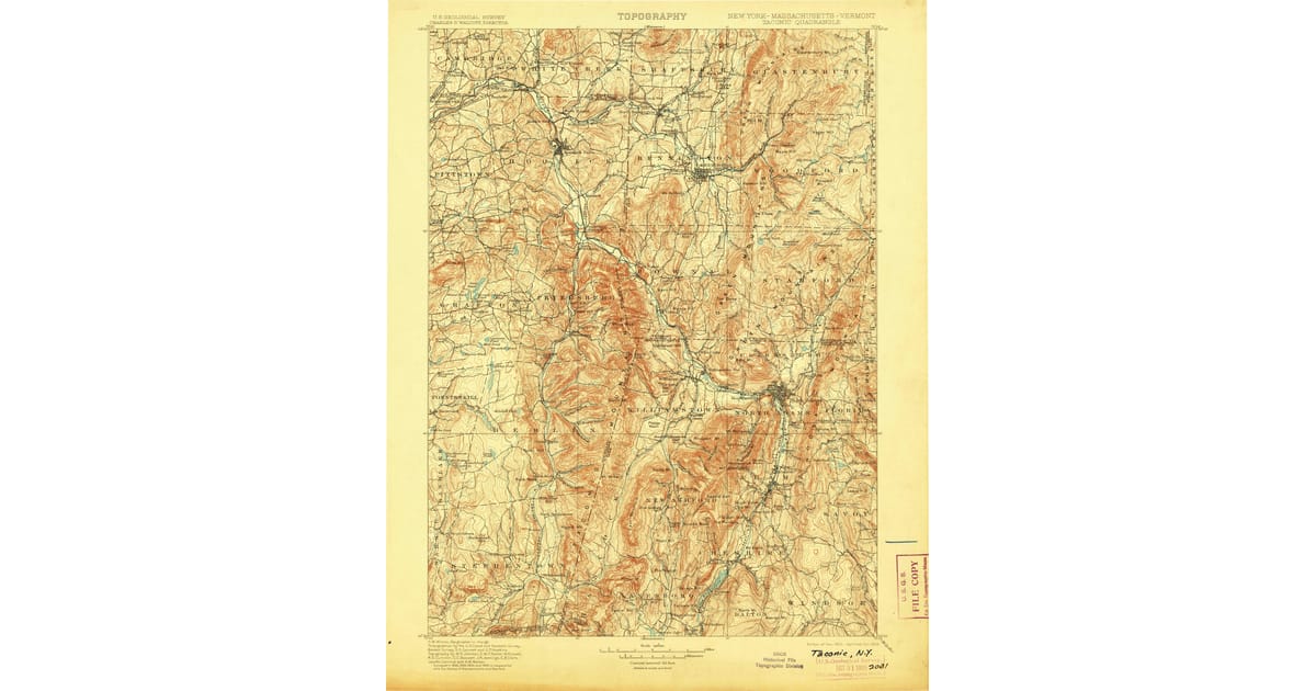 1900 Map of Taconic, Rensselaer County, NY — High-Res, 1905 Print ...