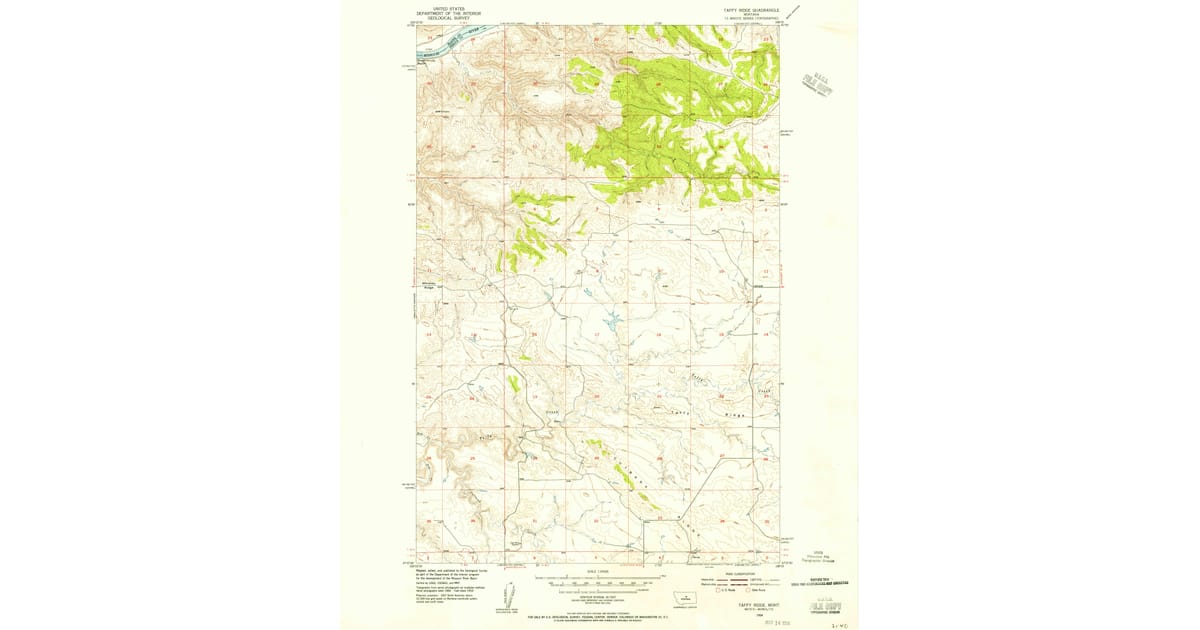 1954 Map of Taffy Ridge, Fergus County, MT — High-Res | Pastmaps