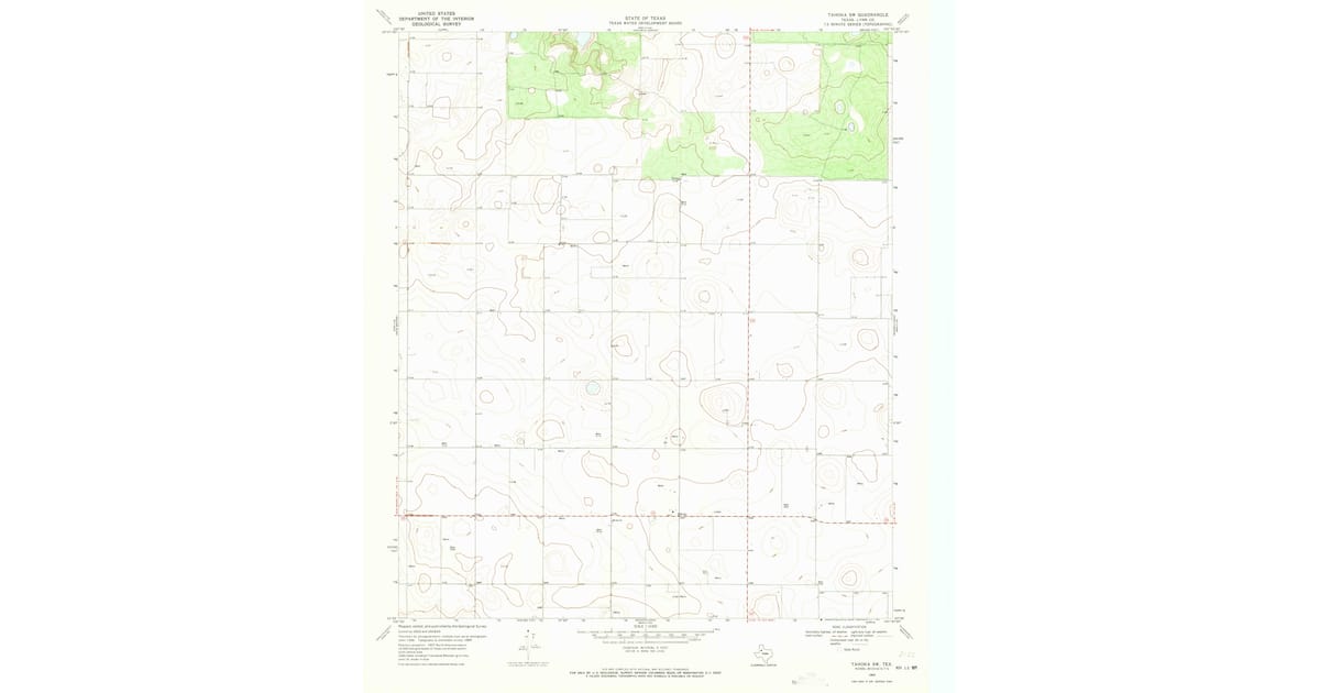1969 Map of Tahoka SW, Lynn County, TX — High-Res | Pastmaps