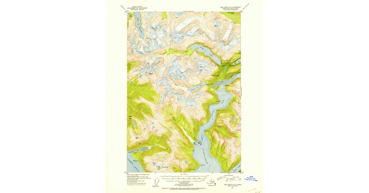 1951 Map of Taku River A-6, Juneau Borough, AK — High-Res | Pastmaps