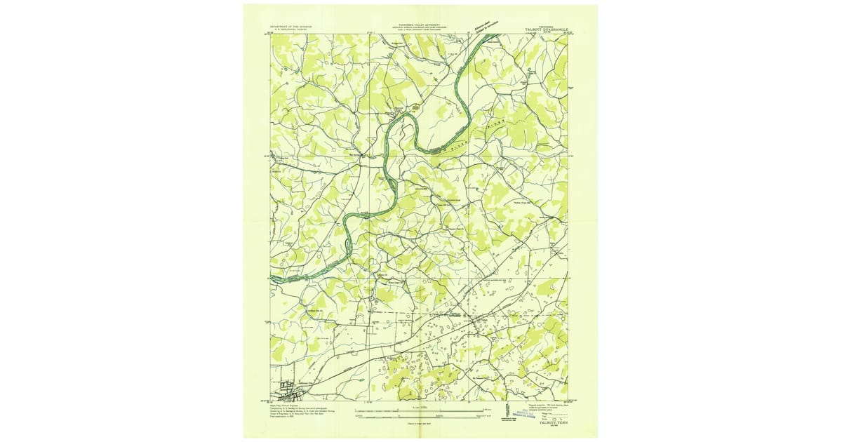 1935 Map of Talbott, Hamblen County, TN — High-Res | Pastmaps