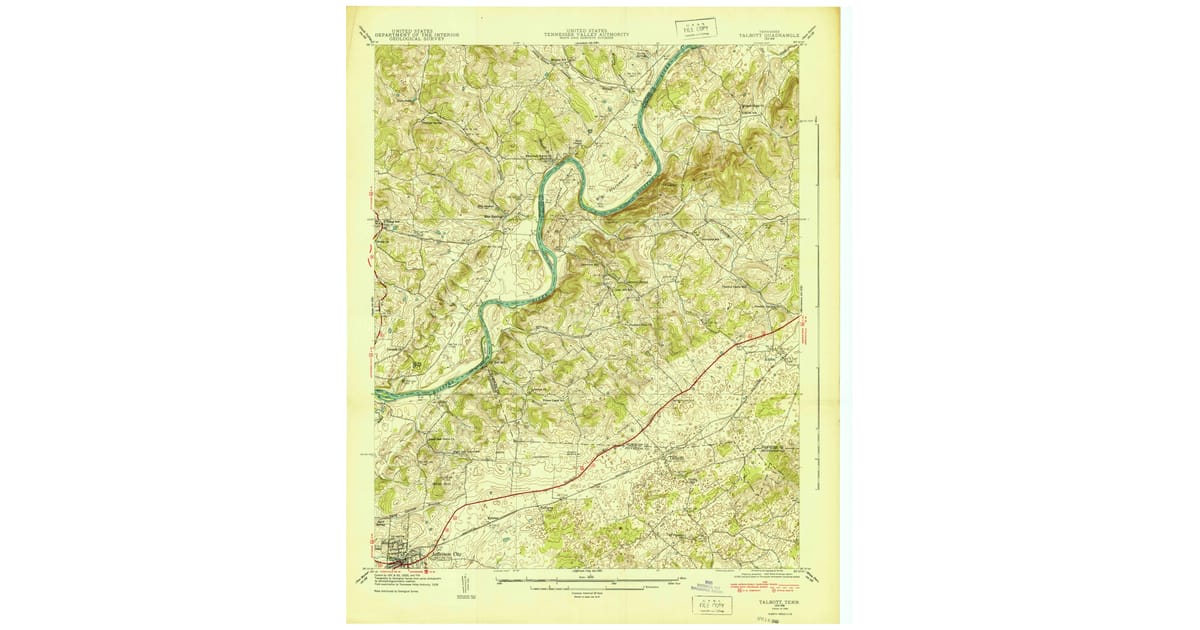 1940 Map of Talbott, Hamblen County, TN — High-Res | Pastmaps