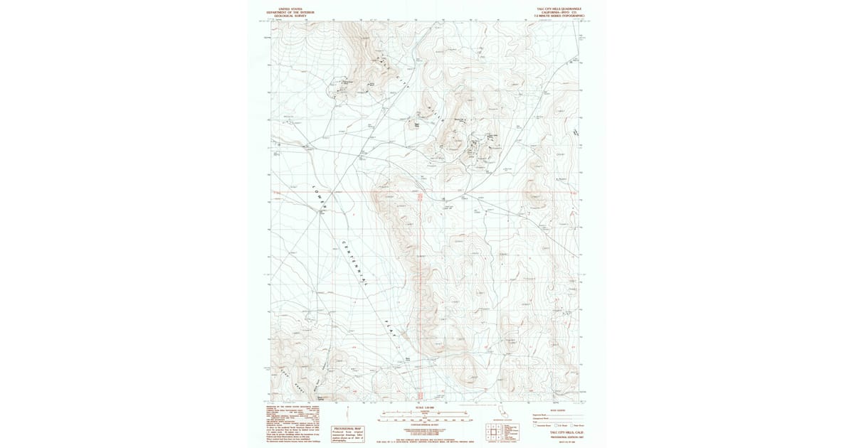 1987 Map of Talc City Hills, Inyo County, CA — High-Res | Pastmaps