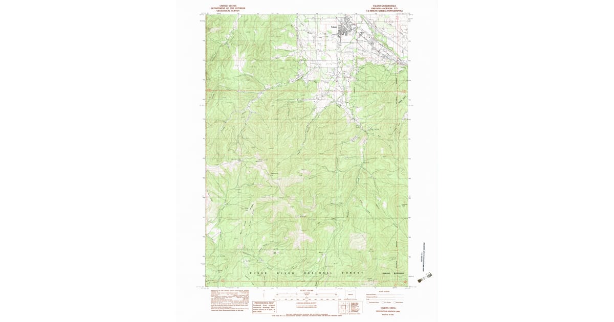 1983 Map of Talent, OR — High-Res | Pastmaps