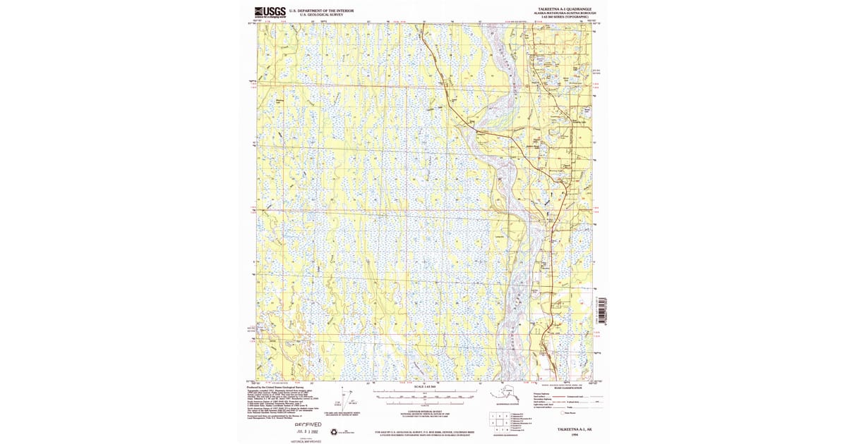 1994 Map of Talkeetna A-1, Matanuska-Susitna Borough, AK — High-Res ...