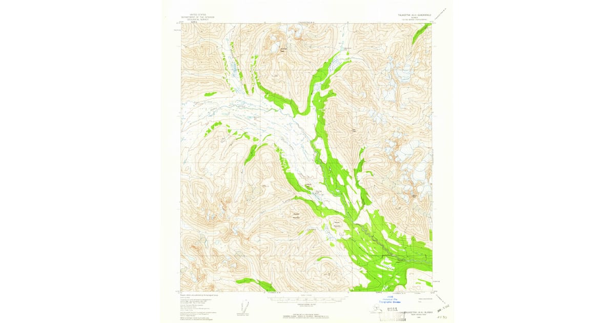 1958 Map of Talkeetna A-6, Matanuska-Susitna Borough, AK — High-Res ...