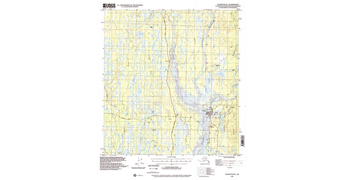 1994 Map of Talkeetna B-1, Matanuska-Susitna Borough, AK — High-Res ...
