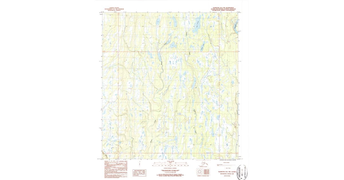 1987 Map of Talkeetna B-1 NW, Matanuska-Susitna Borough, AK — High-Res ...