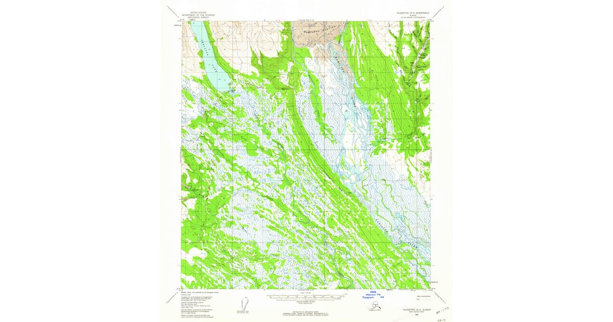 1954 Map of Talkeetna B-3, Matanuska-Susitna Borough, AK — High-Res ...