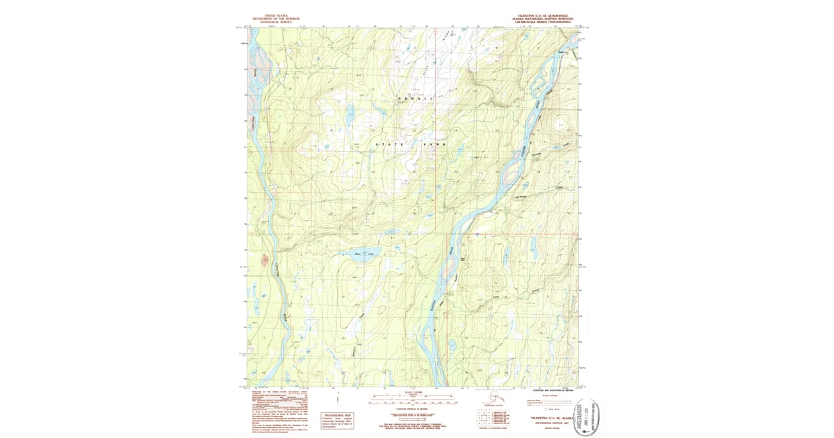 1987 Map of Talkeetna C-1 SE, Matanuska-Susitna Borough, AK — High-Res ...