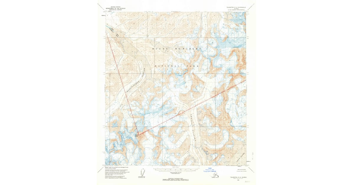 1958 Map of Talkeetna D-4, Denali Borough, AK — High-Res | Pastmaps