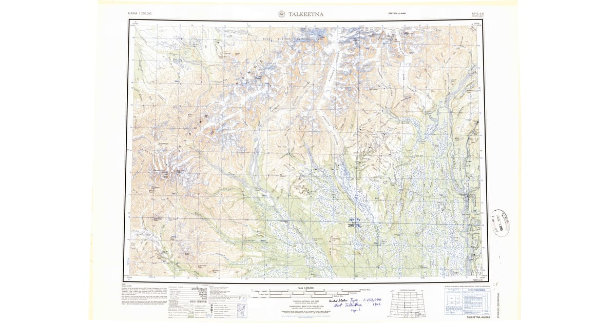 1965 Map of Talkeetna, AK — High-Res | Pastmaps