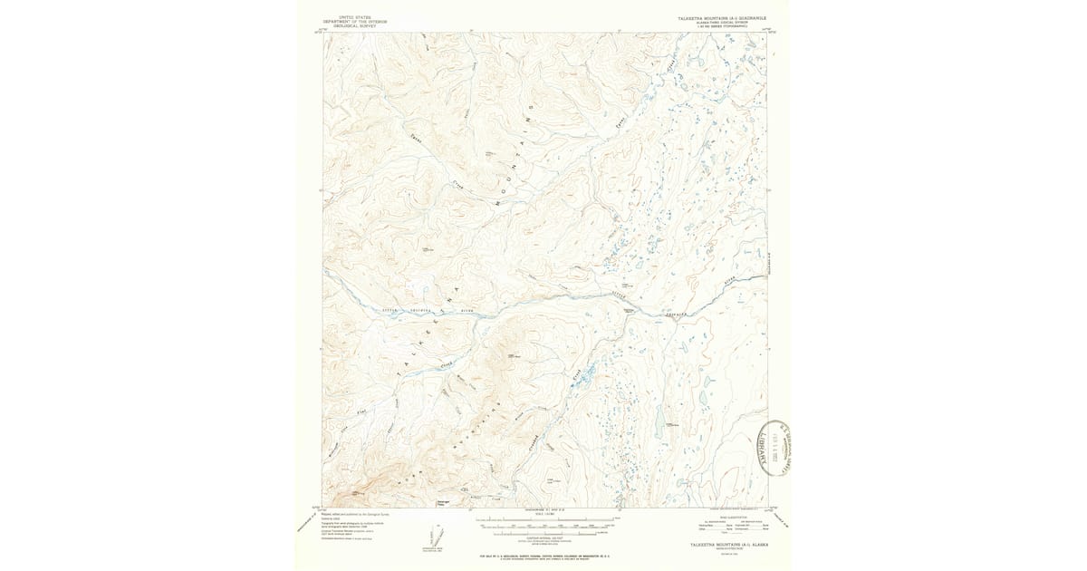 1952 Map of Talkeetna Mountains A-1, Matanuska-Susitna Borough, AK ...