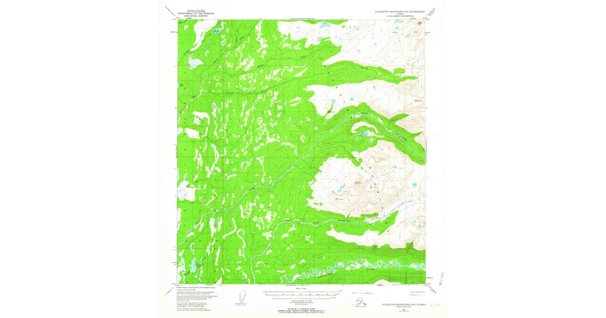 1950 Map of Talkeetna Mountains A-6, Matanuska-Susitna Borough, AK ...