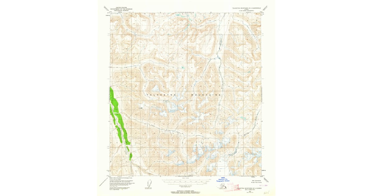 1951 Map of Talkeetna Mountains B-3, Matanuska-Susitna Borough, AK ...