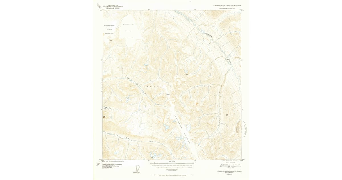 1952 Map of Talkeetna Mountains B-4, Matanuska-Susitna Borough, AK ...