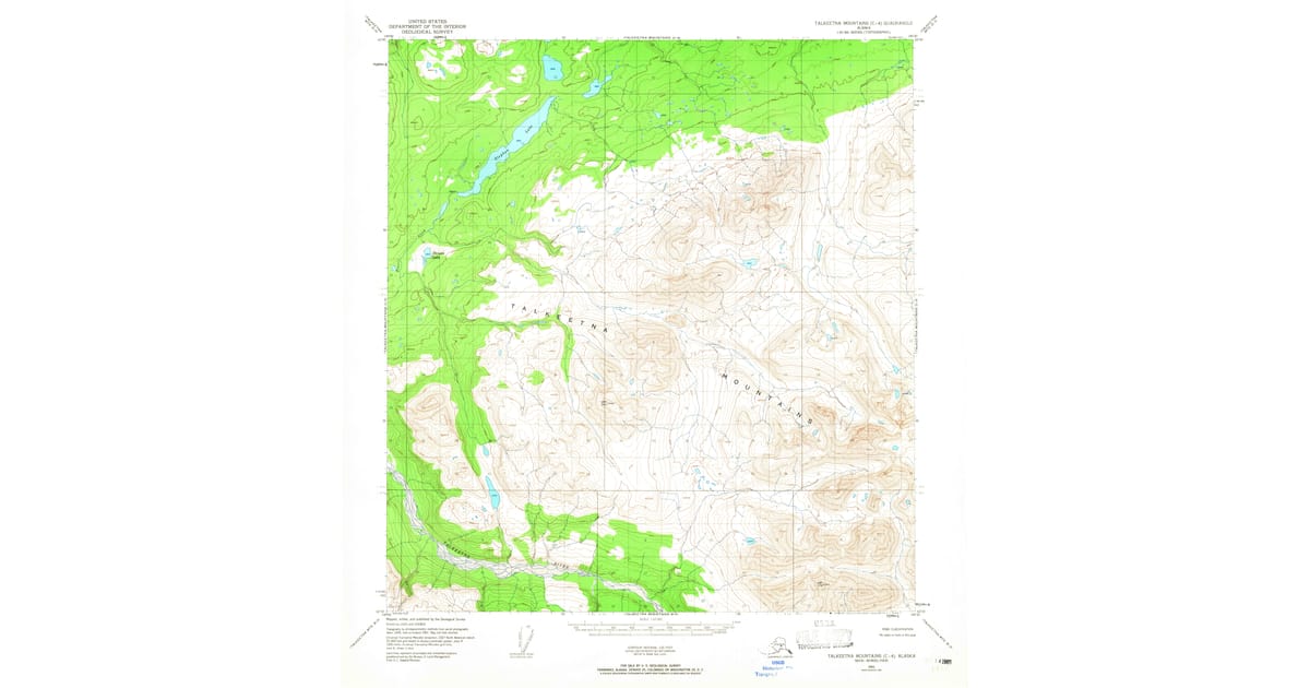 1951 Map of Talkeetna Mountains C-4, Matanuska-Susitna Borough, AK ...