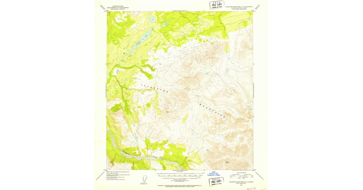 1952 Map of Talkeetna Mountains C-4, Matanuska-Susitna Borough, AK ...